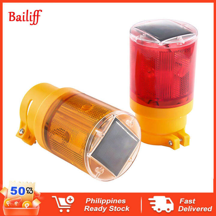 Bailiff Solar Powered LED Traffic Strobe Warning Lights Flicker Beacon ...