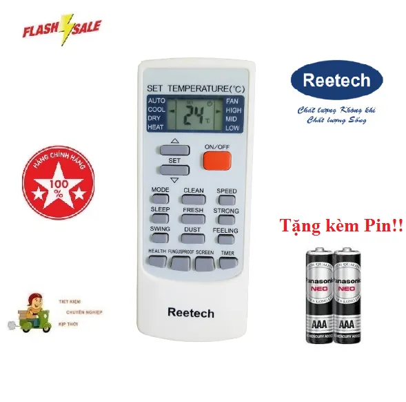Remote Điều khiển điều hòa Reetech 1&2 chiều Inverter- Hàng chính hãng ...