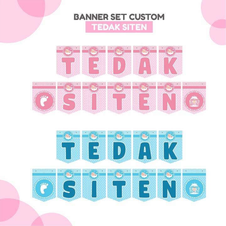 Banner Set Tedak Siten Tasyakuran Aqiqah Boy Girl Motif Pink & Blue ...