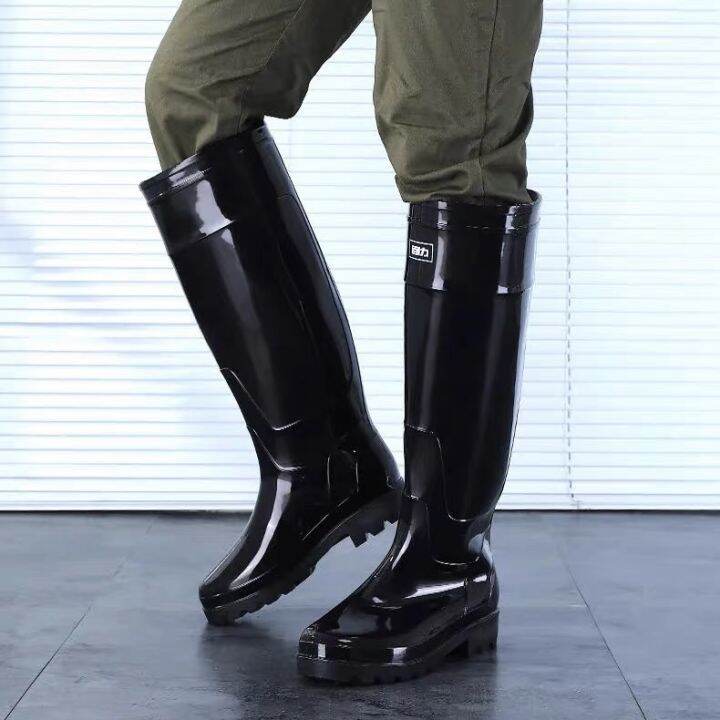 High cut rain bota simple plain rain flood boots for men and women ...