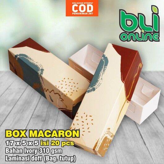 Dus Macaron 17x5x5 isi 20pcs / Box Kue / Kotak Kue Macaron / Kemasan ...