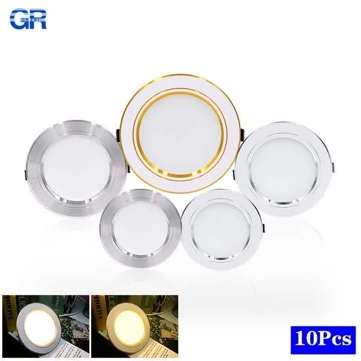 10 pcslot 220V LED Downlight 5W 7W 9W 12W 15W 18W Round LED Spot Light ...