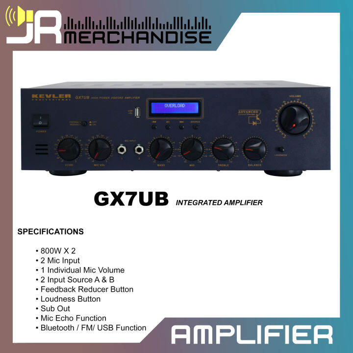Kevler 800 watts x 2 Integrated Amplifier (GX-7UB) PRO w/ Bluetooth, FM, USB input | Lazada PH