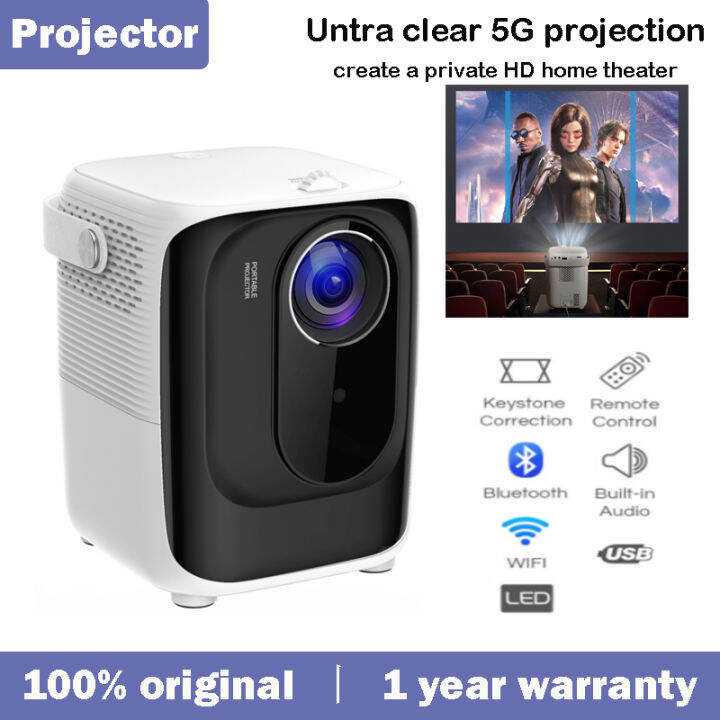 Mini Portable 5G Mini Projector 1080P 4K Ultra Clear WIFI Projector HD ...