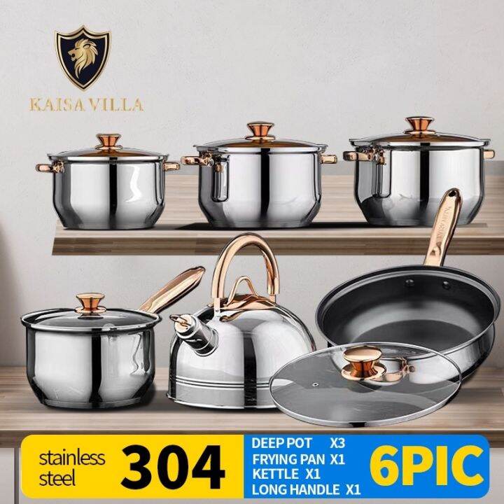 Kaisa Villa non stick cookware set casserole kitchenware pan cooking ...
