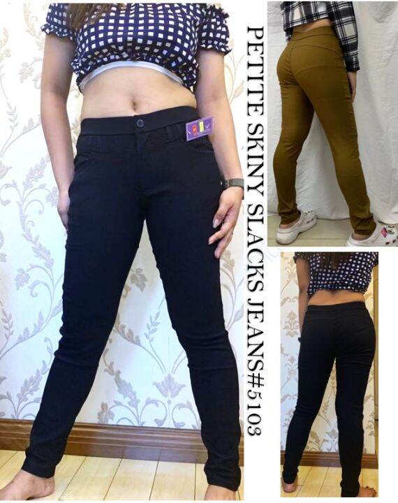 Strechable Officewear Skinny Slacks Pants Uniform Slocks Double layered ...