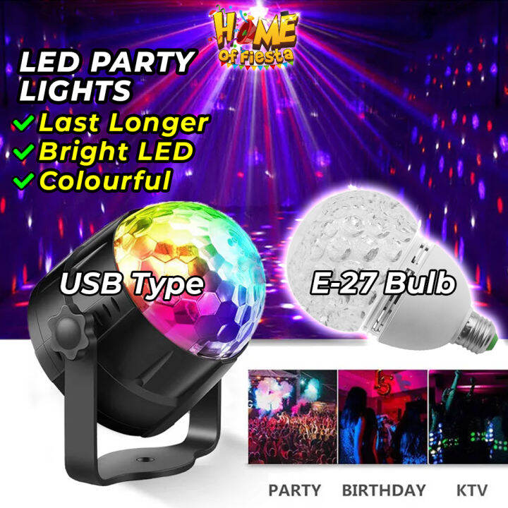 HOFS Mini RGB LED Party Light Disco Hari Raya Lighting Rotating Disko ...