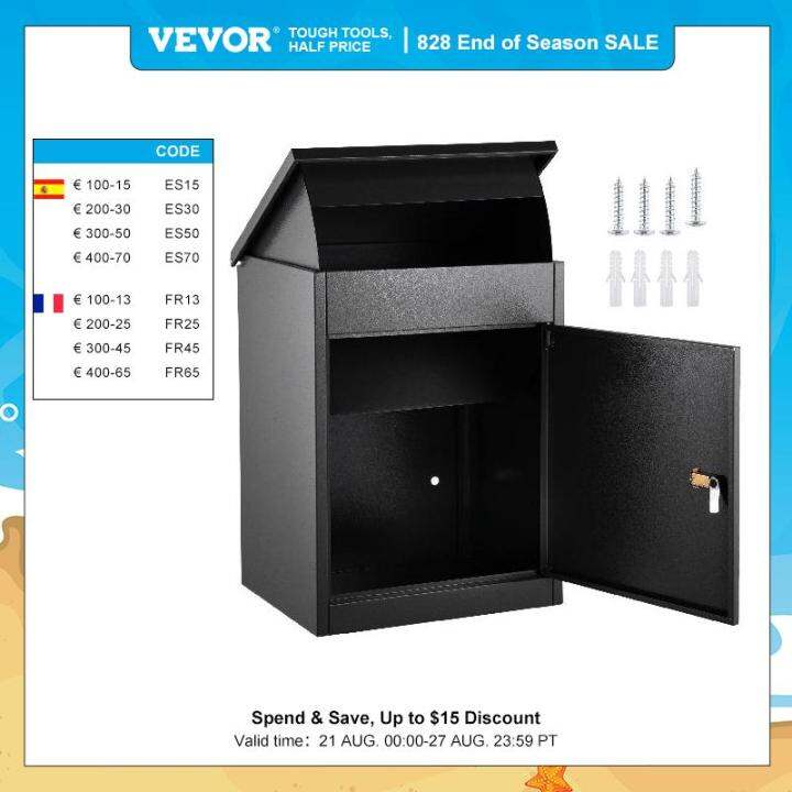 VEVOR Parcel Box Outdoor Large Package Delivery Drop Box Lockable Home ...