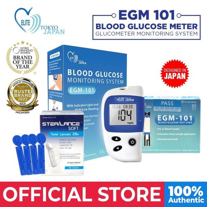 EGM101 Blood Glucose Glucometer Monitoring System SET 1 | Lazada PH