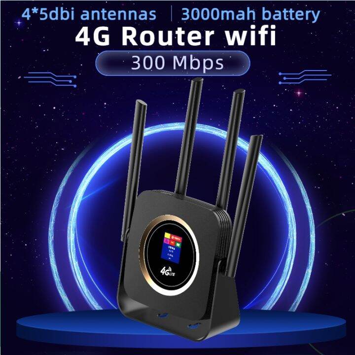 TIANJIE 4G Wifi Router Sim Card Wireless Modem CPE LTE Network Hotspot Broadband 4 Wi fi Antenna ...