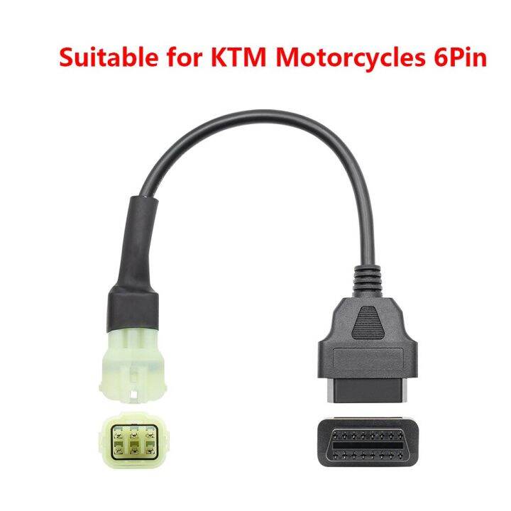 Obd Diagnostic Cable For Ktm Motorcycle 6 Pin Connector 16 Pin To OBD2 ...