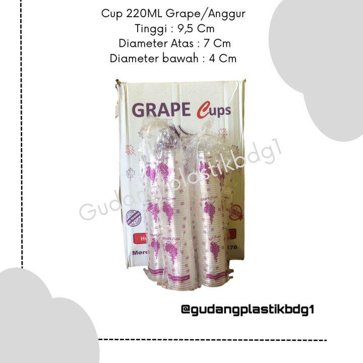 Gelas Cup 220Ml aqua merk Grape/anggur DUS | Lazada Indonesia