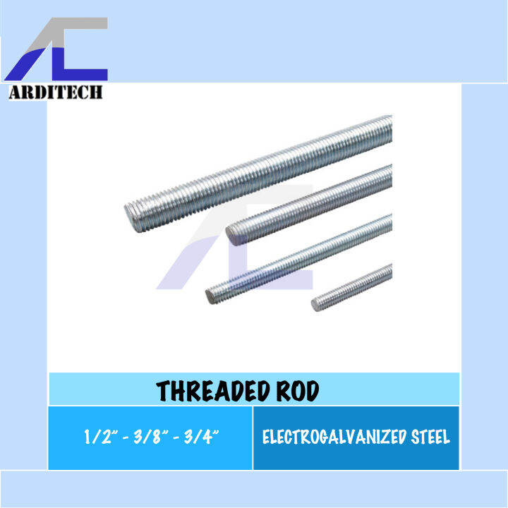 Threaded Rod Electrogalvanized 1/2 3/8 3/4 | per 1 meter | Lazada PH