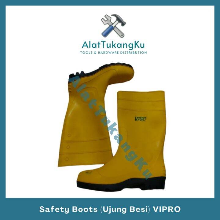 Sepatu Boot Proyek Ujung Besi Vipro / Sepatu Boots Safety Besi / Boot ...