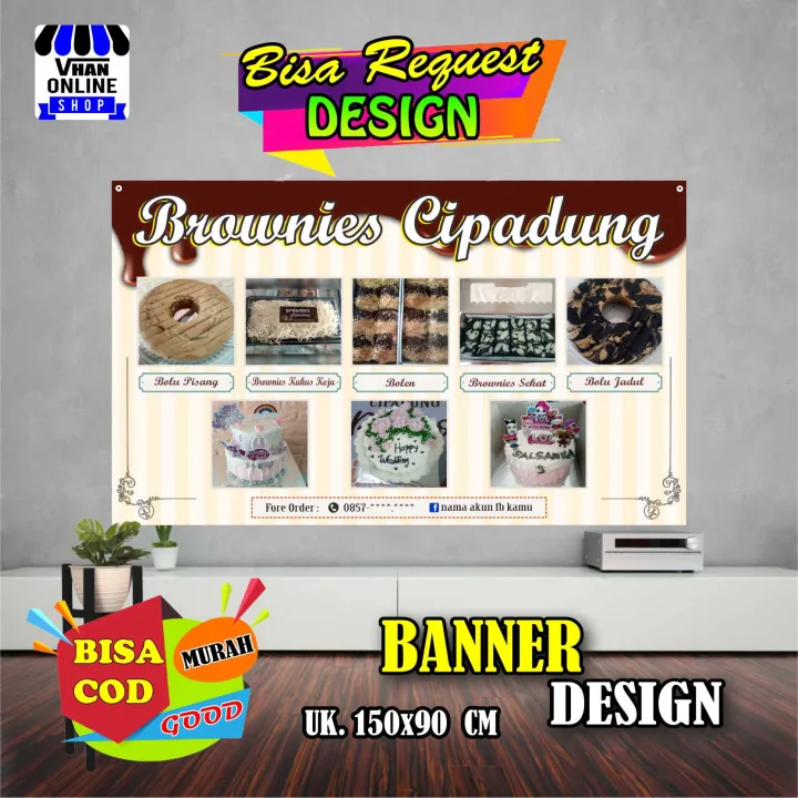 Spanduk Banner Jualan Brownies, Bolu, Kue Ulang Tahun, dll Murah Bagus ...