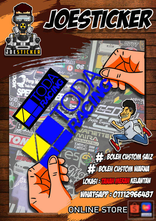 sticker toda racing saiz 1.5x5 inci | Lazada