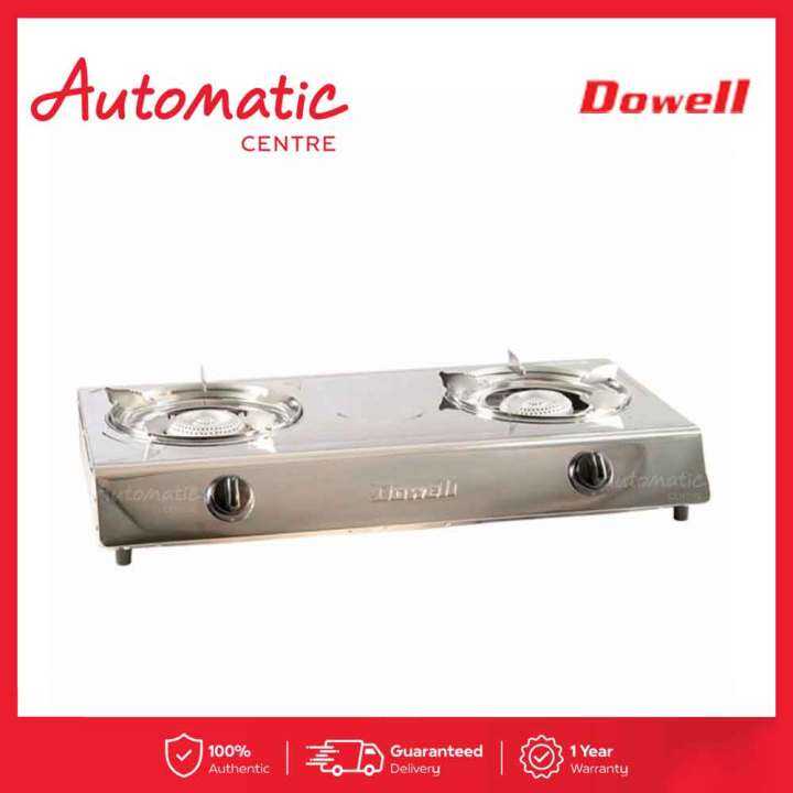 Dowell SDB-10 2 Burner Gas Stove with Double burner and Stainless steel ...