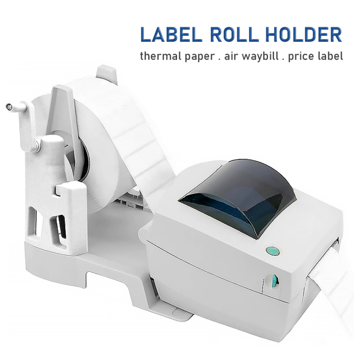 2 IN 1 Thermal Paper Printer Label Roll Holder Fanfold Stack Sticker ...