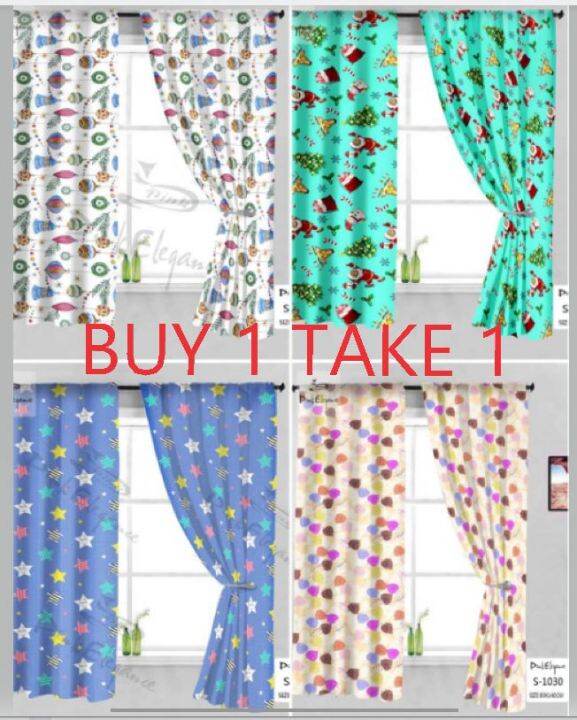 BUY 1 TAKE 1 KOREAN WINDOW CURTAIN SIZE :80cm*140cm | Lazada PH