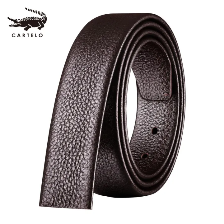 Double-sided headless belt men's leather head layer pure cowhide ... Double-sided headless belt men's leather head layer pure cowhide ...