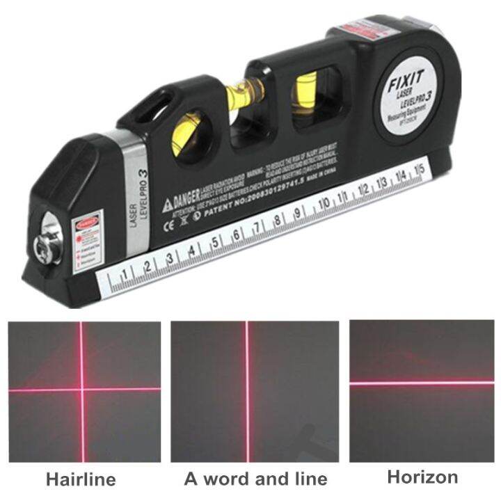 [ELEGANT] Laser Level Horizon Vertical Measure 8FT Aligner Standard and Metric Rulers ...