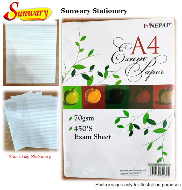 A4 Exam Sheet / Foolscap Paper 70gsm (450 Sheets), Exam Sheet, Testpad ...