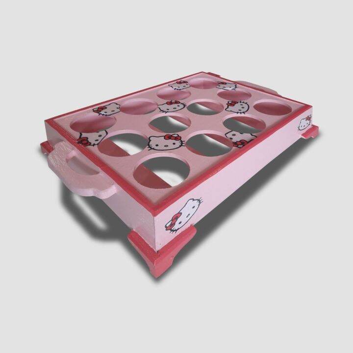 Rak Aqua Gelas Kayu Aestetik 12 Lubang Slot Tempat Penyimpanan Air ...