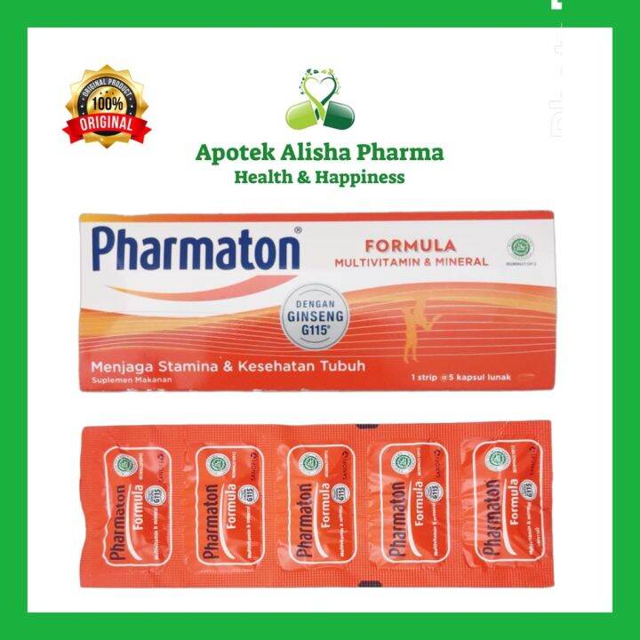 Pharmaton Formula Kapsul (Strip 5 Kapsul) - Farmaton Formula / Suplemen Kesehatan / Multivitamin ...