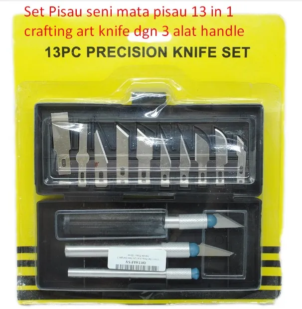 Set Pisau seni mata pisau 13 in 1 crafting art knife dengan 3 alat ...