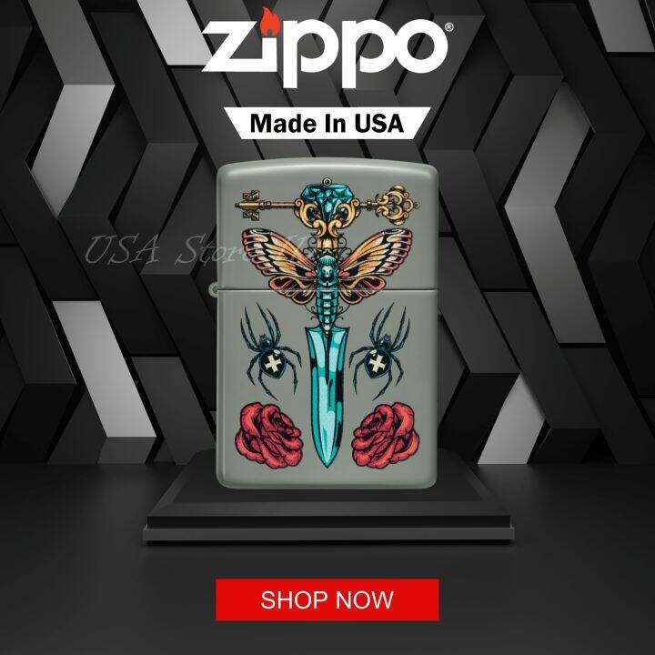Zippo Gothic Dagger Design 49860 Original Made In USA | Lazada Indonesia