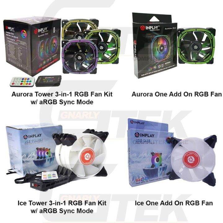 INPLAY ICE TOWER RGB FAN 3 IN ONE KIT 3PCS 12CM Cooling fan RGB Control ...