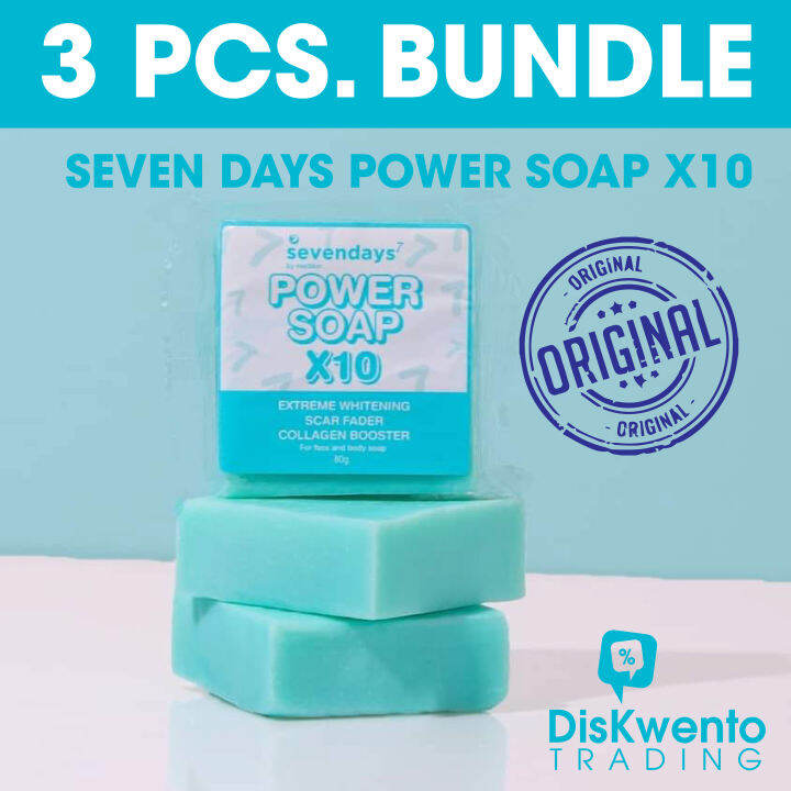 3 Pcs. Bar Soap Sevendays Power Soap X10 Scar Remover Scar Fader ...