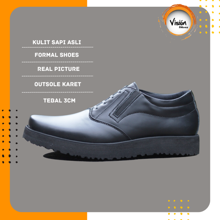 SEPATU PDH DOFF PRIA DINAS FORMAL TNI POLISI VISION SHOES PDH PENDEK ...