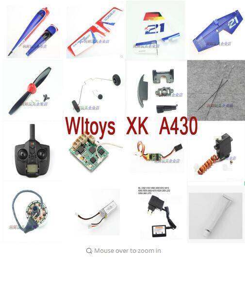 Wltoys XK A430 RC Airplane Spare Parts Main Motor Blades ESC Body Shell ...