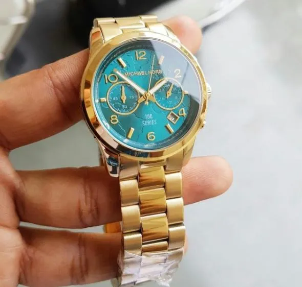 Michael Kors Hunger Stop Runway Gold Tone Stainless Steel Watch MK5815 ...