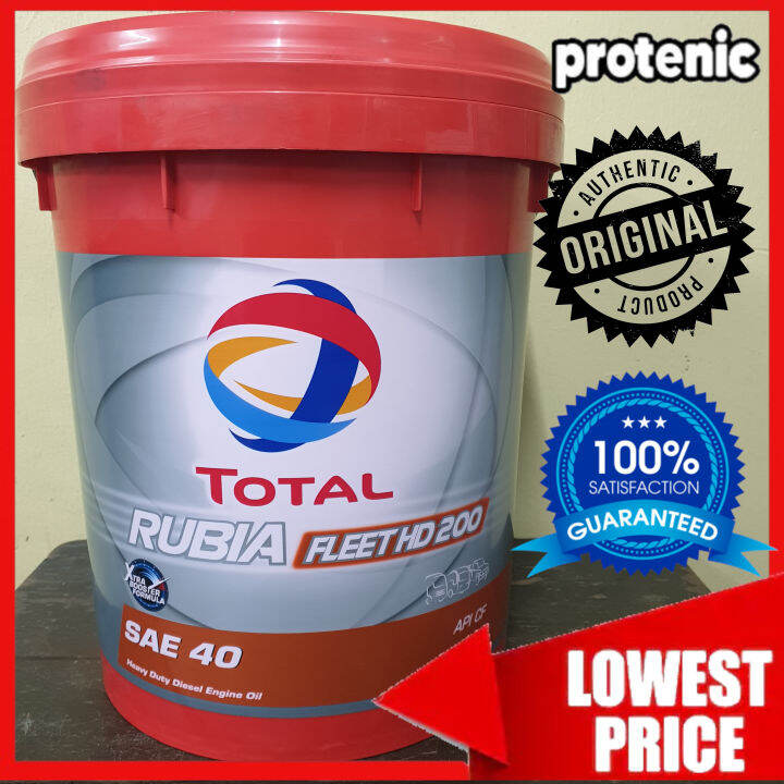 Total Rubia Fleet HD 200 SAE 40 (18L) API CF Heavy Duty Diesel Engine Oil | Lazada