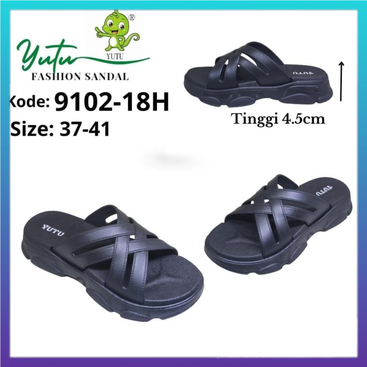 Sandal Karet Korean Style Trendy Merek Yutu 9102-18H Size 37-41 Bahan ...