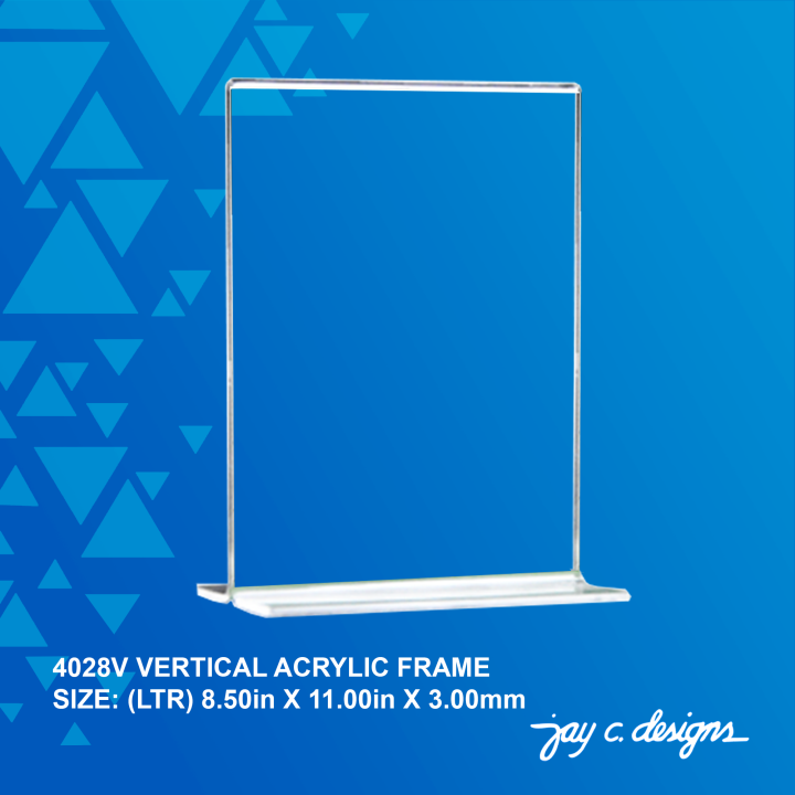 ACRYLIC VERTICAL FRAME 4028V 8.50" X 11.00" (LTR) PORTRAIT JAY C ...