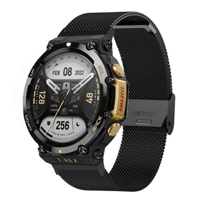 [ร้อน W] สายสแตนเลสสำหรับ Huami Amazfit T-Rex 2ดูสมาร์ทวงโลหะเปลี่ยน ...