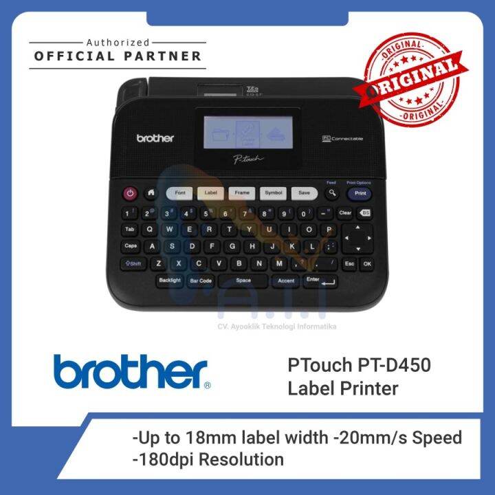 BROTHER Printer Label Maker Pc Connectable PT D450 Label Printer D 450 | Lazada Indonesia