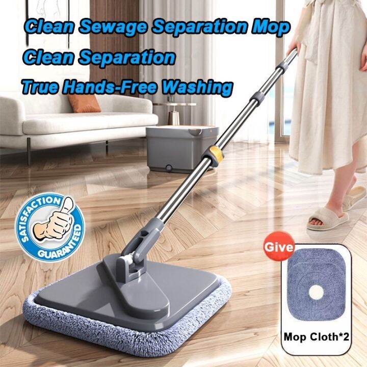 Upgraded Magic Self Wash Spin Mop 360° rotating easy floor mat Spinner ...