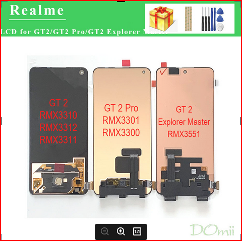 Amoled ของแท้สำหรับ Oppo Realme GT 2 LCD GT 2 Pro Display Screen + หน้า ...