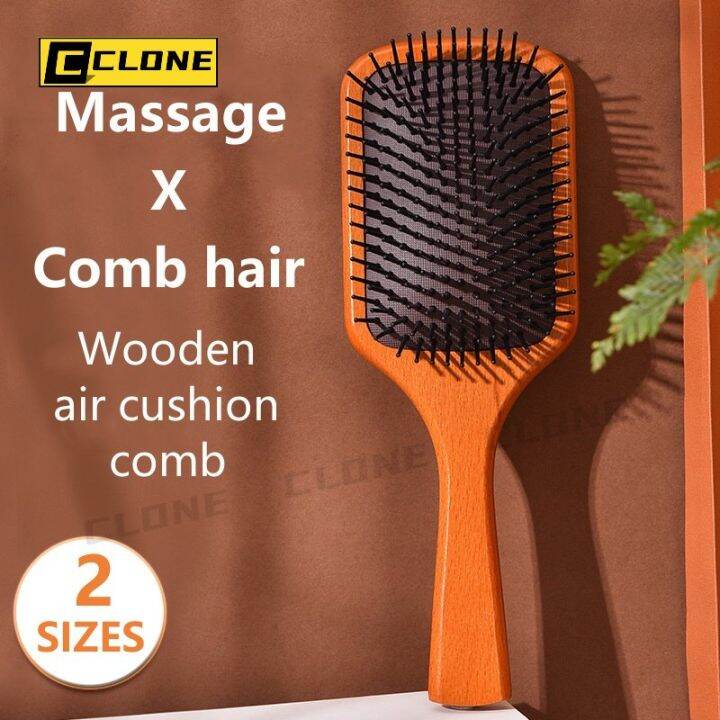 Air Cushion Comb Airbag Massage Wooden Comb Home Anti Hair Loss Static ...