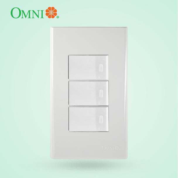 OMNI WP3-S13 Wide Series 3pcs. 1-Way Switch in White Plate 16A | Lazada PH