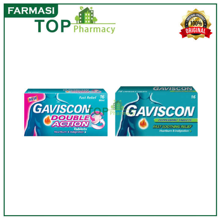 Gaviscon Chewable Tablets 16's (Double Action/Normal) | Lazada