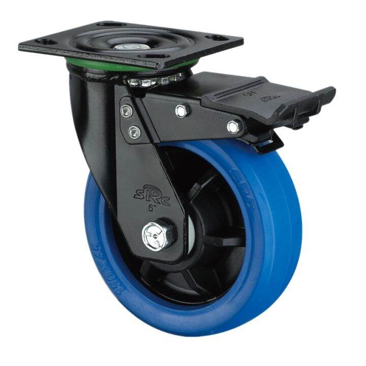 Xiangrong caster 4 "5" 6 "8" heavy-duty elastic rubber wheel silent ...