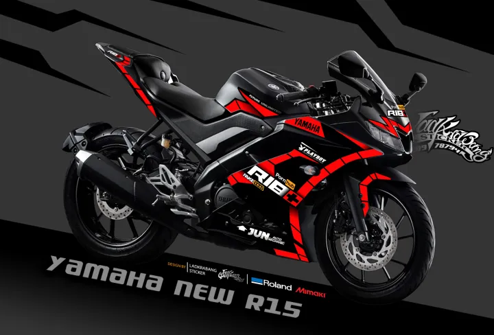 สติ๊กเกอร์แต่งลายรถ YAMAHA YZF R15 V.2 2018-2020 ลาย R18+ | Lazada.co.th