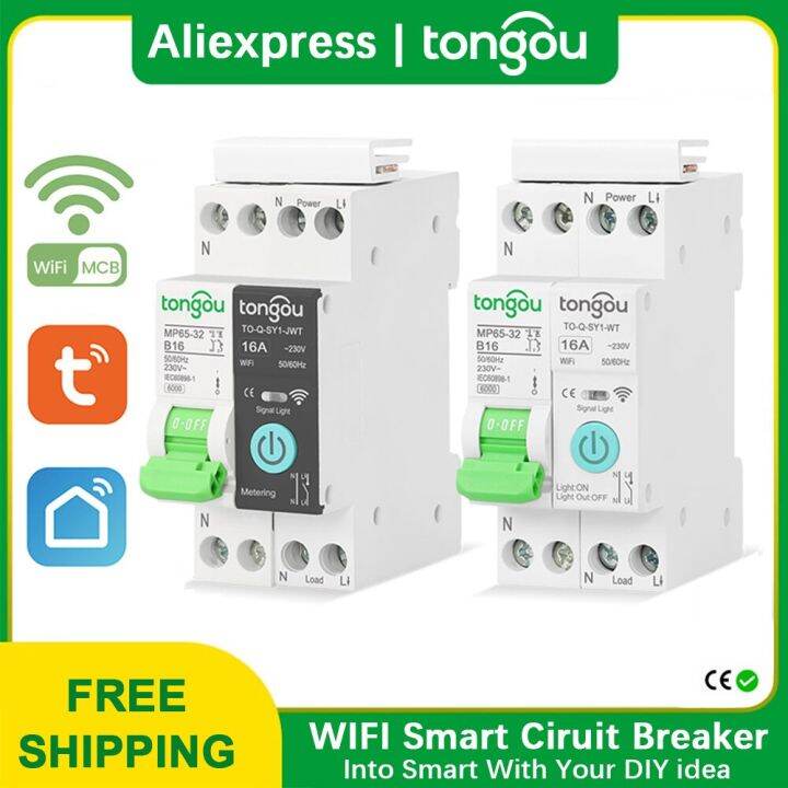 TUYA MCB With Metering WIFI Smart Circuit Breaker 1P 32A DIN Rail For ...
