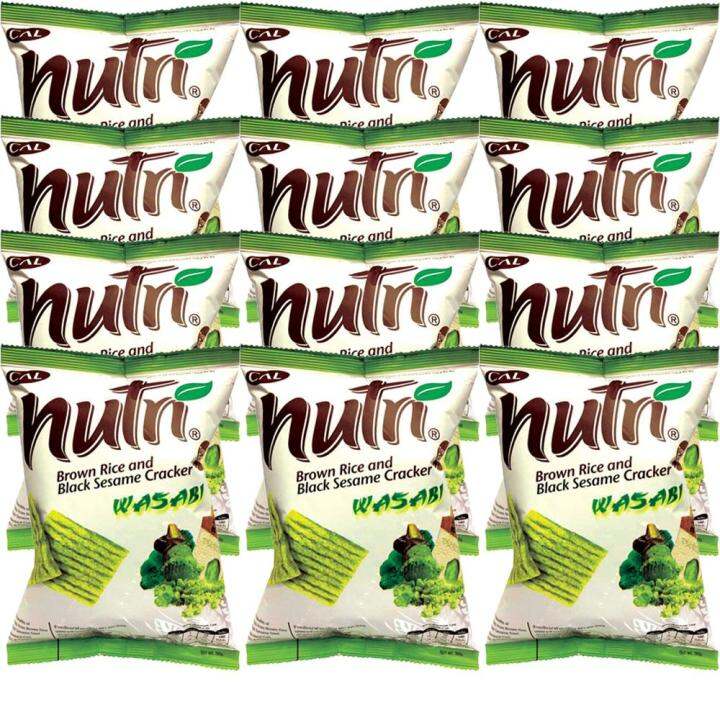 CAL Brown Rice Cracker Wasabi Flavor แครกเกอร์ข้าวกล้อง รสวาซาบิ 12 ห่อ ...