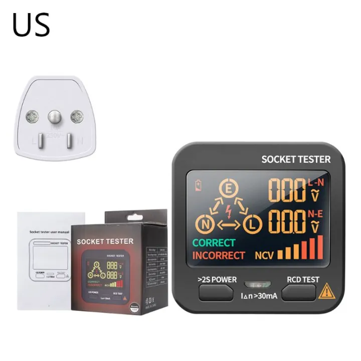 Socket Tester Pro Voltage Test Socket Detector US UK SA AU EU Plug ...